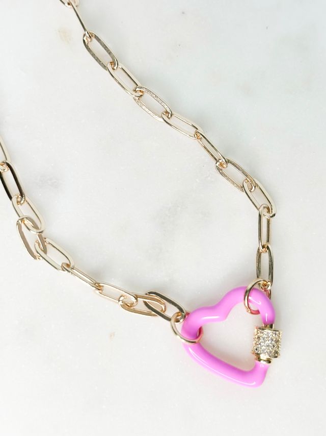 Enamel Dipped Crystal Latch Necklace - 6 Colors – Persnickety Unique Gifts